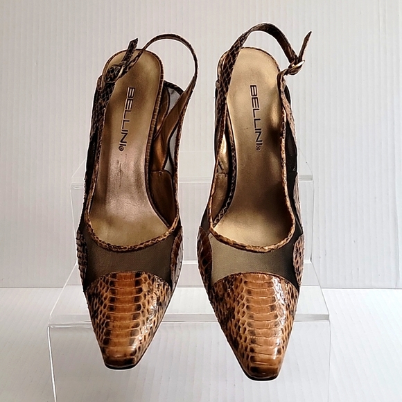 Bellini | Shoes | Bellini Womens Snakeskin Slingback Heels | Poshmark